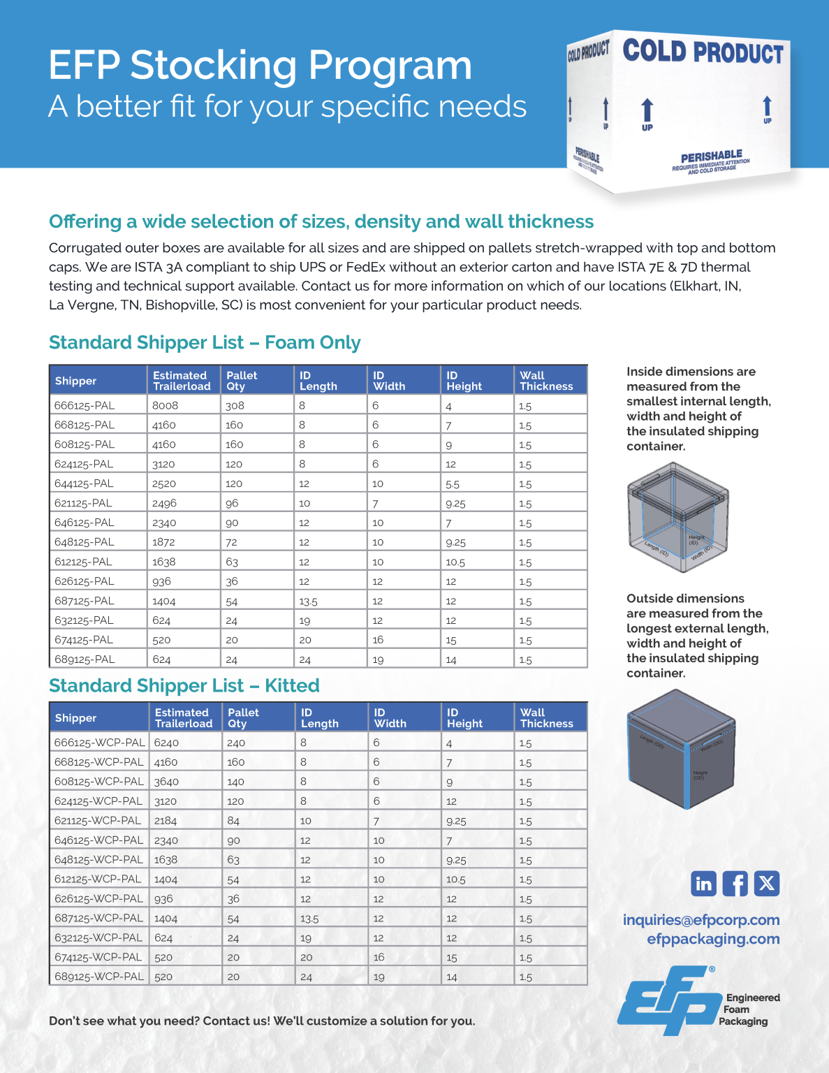 Cold Chain Stocking Program | EFP, LLC